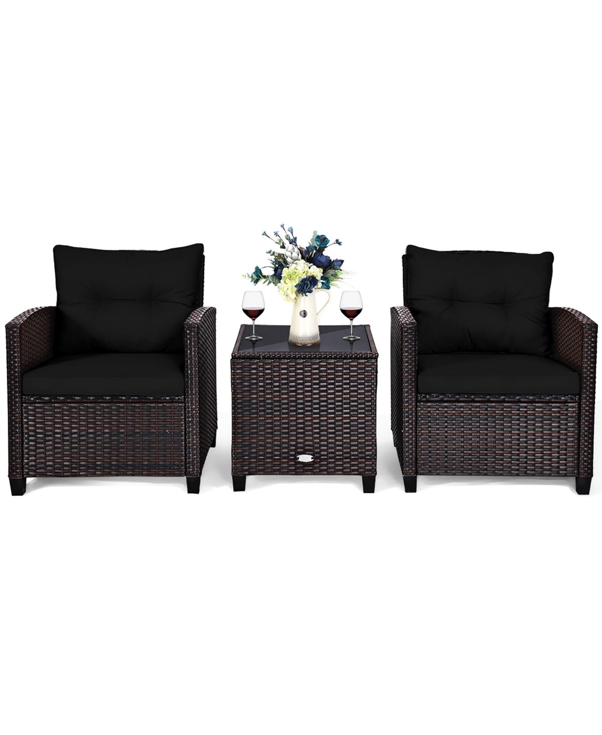 Click here for 3PCS Patio Rattan Furniture Set Cushioned Sofa Cof... prices