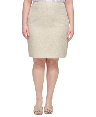 Calvin Klein Plus Size Knee Length Textured Pencil Skirt Macy s