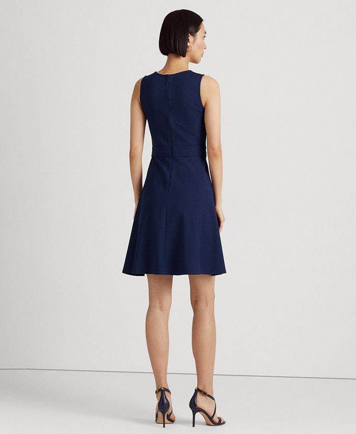 Lauren Ralph Lauren Women's Belted Ponte Dress - Macy's