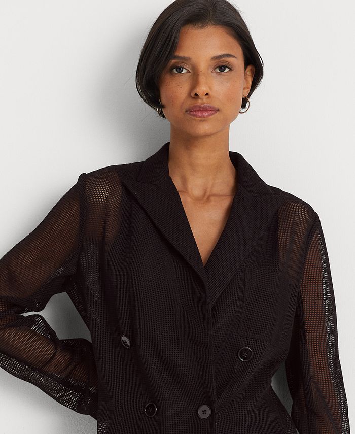 Lauren Ralph Lauren Women's Double-Breasted Mesh Blazer - Macy's