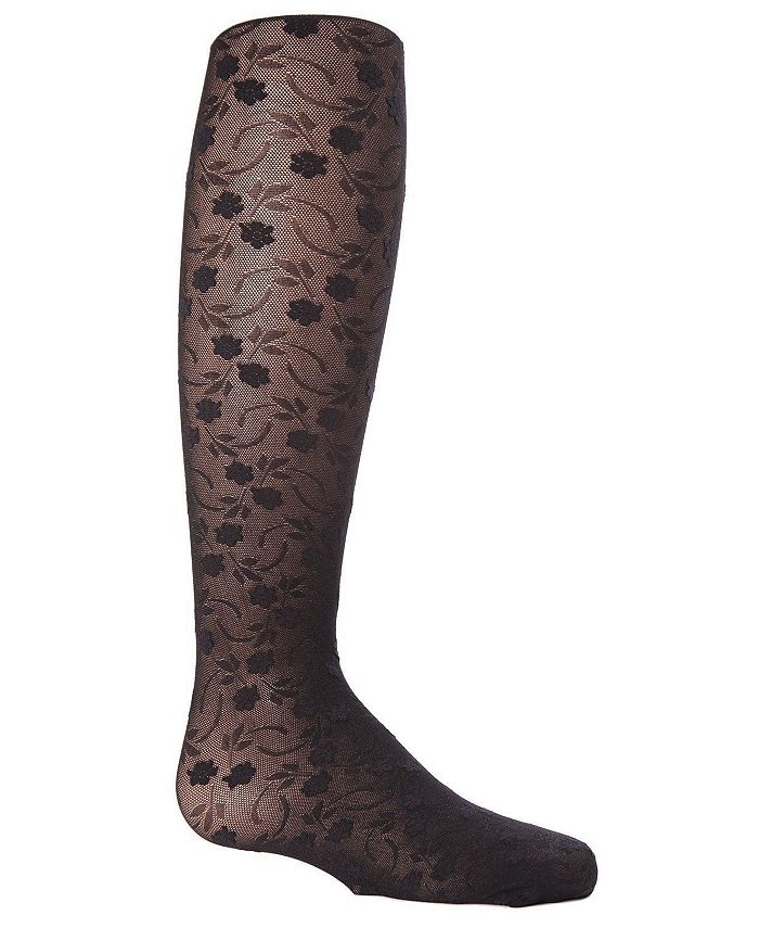MeMoi Girls Sweet Blossoms Sheer Floral Lace Tights - Macy's