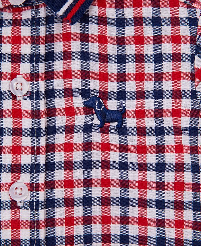 Little Me Baby Boys Check Shirt and Pants, 2 Piece Set - Macy's