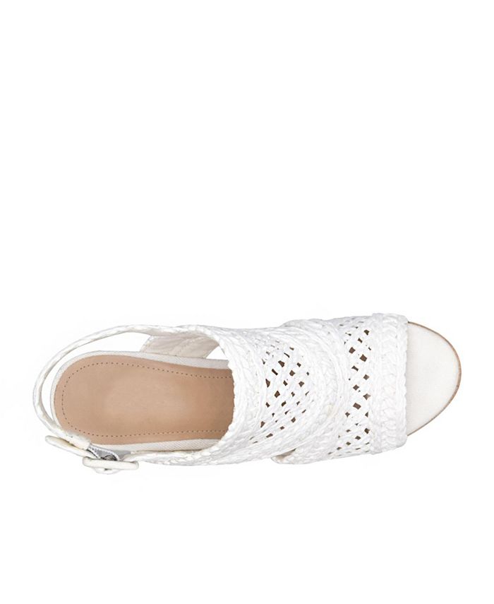 Impo Women's Teangi Raffia Slingback Platform Wedge Sandals - Macy's