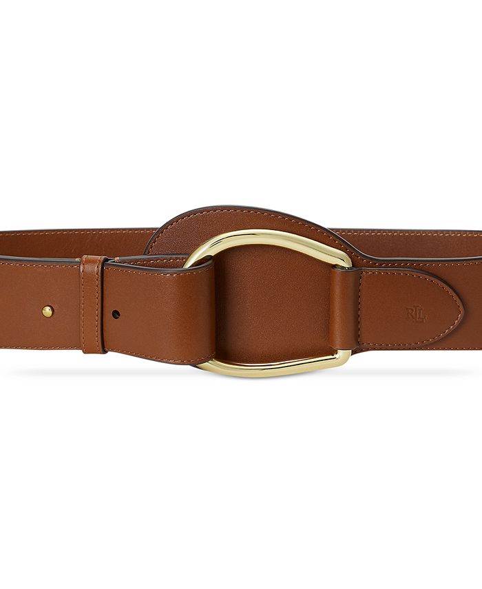 Lauren Ralph Lauren Women's Leather Wide D-Ring Belt - Macy's