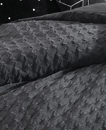 KARL LAGERFELD PARIS Velvet Houndstooth 3 Piece Comforter Set, Full ...
