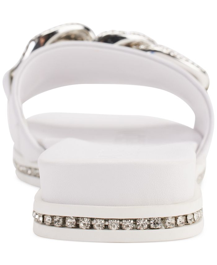 KARL LAGERFELD PARIS Women's Jazelle Slip-On Embellished Slide Sandals ...