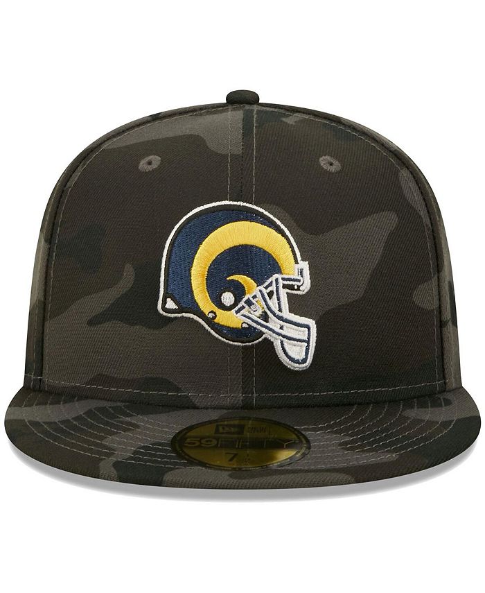 New Era Men's Black Los Angeles Rams Throwback Logo Camo 59FIFTY Fitted ...