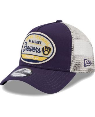 Men's New Era Navy Milwaukee Brewers 2023 Spring Training Patch A-Frame ...