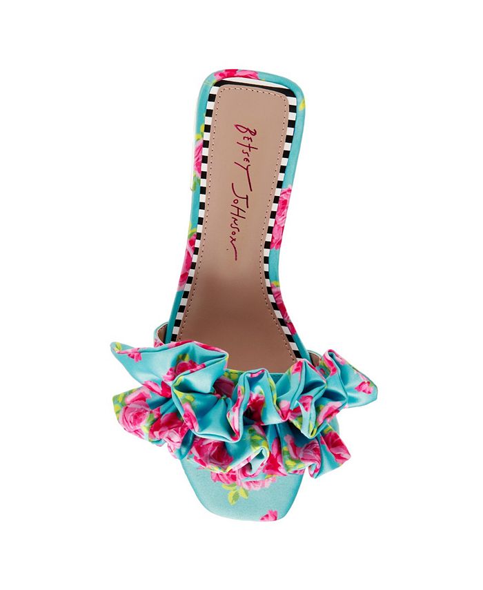 Betsey Johnson Women's Alivia Floral Ruffle Sandal - Macy's