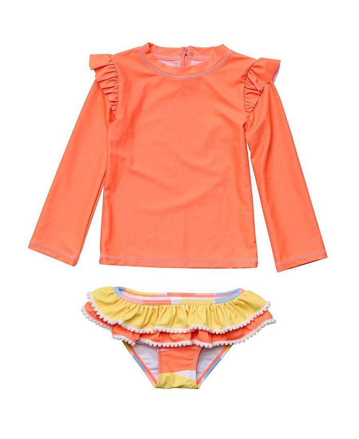 Snapper Rock Baby Girls Good Vibes LS Ruffle Set - Macy's