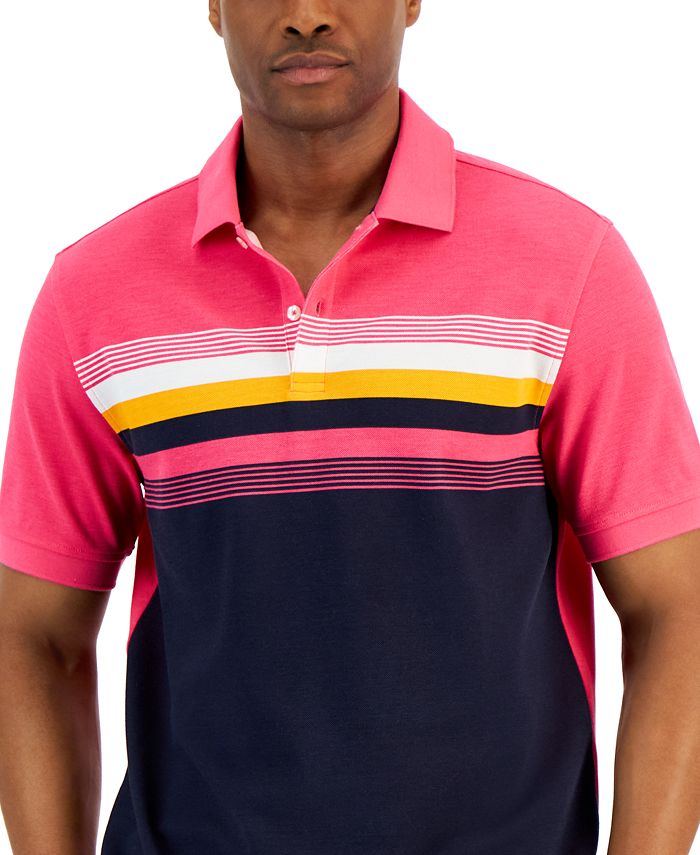 Club Room Men's Chest Stripe Polo, Created for Macy's - Macy's
