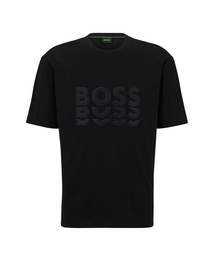 Hugo Boss Men's Cotton-Jersey Regular-Fit Tonal Logo T-shirt - Macy's