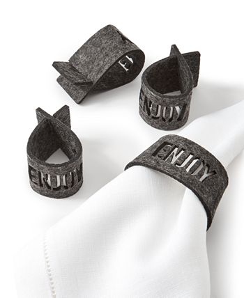 The Cellar Words Felt Napkin Rings, Set of 4, Created for Macy's - Macy's