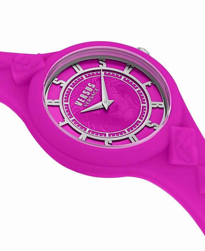 Versus Versace Women's 2 Hand Quartz Fire Island Pink Silicone Watch ...