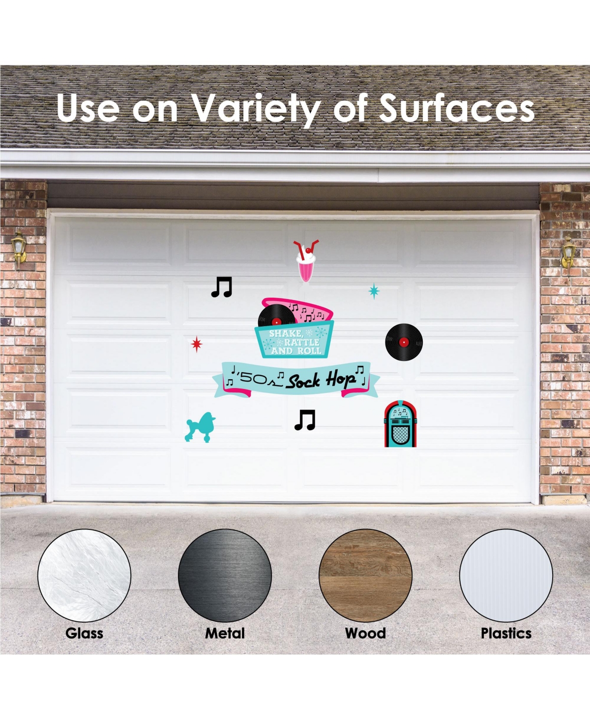 Big Dot Of Happiness 50's Sock Hop Peel & Stick 1950s Rock N Roll Party ...