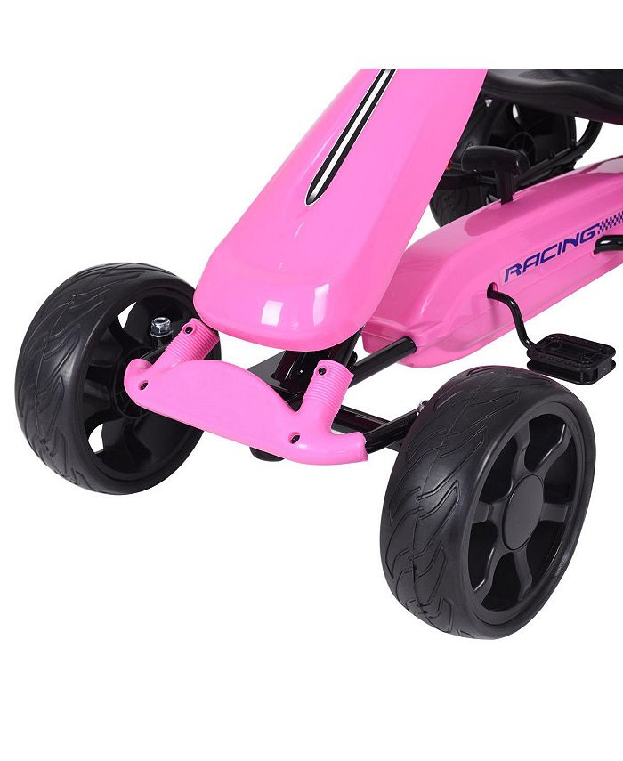 Costway Go Kart Kids Ride On Car Pedal Powered 4 Wheel Racer Stealth ...