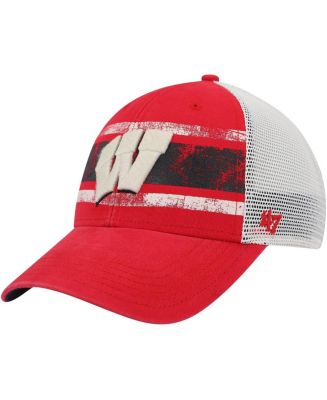 Men's '47 Brand Red, White Wisconsin Badgers Interlude MVP Trucker ...