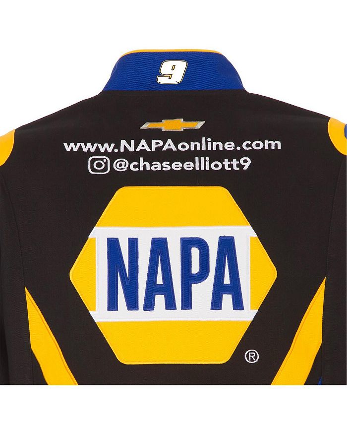 JH Design Men's Black, Royal Chase Elliott NAPA Driver Twill Uniform ...