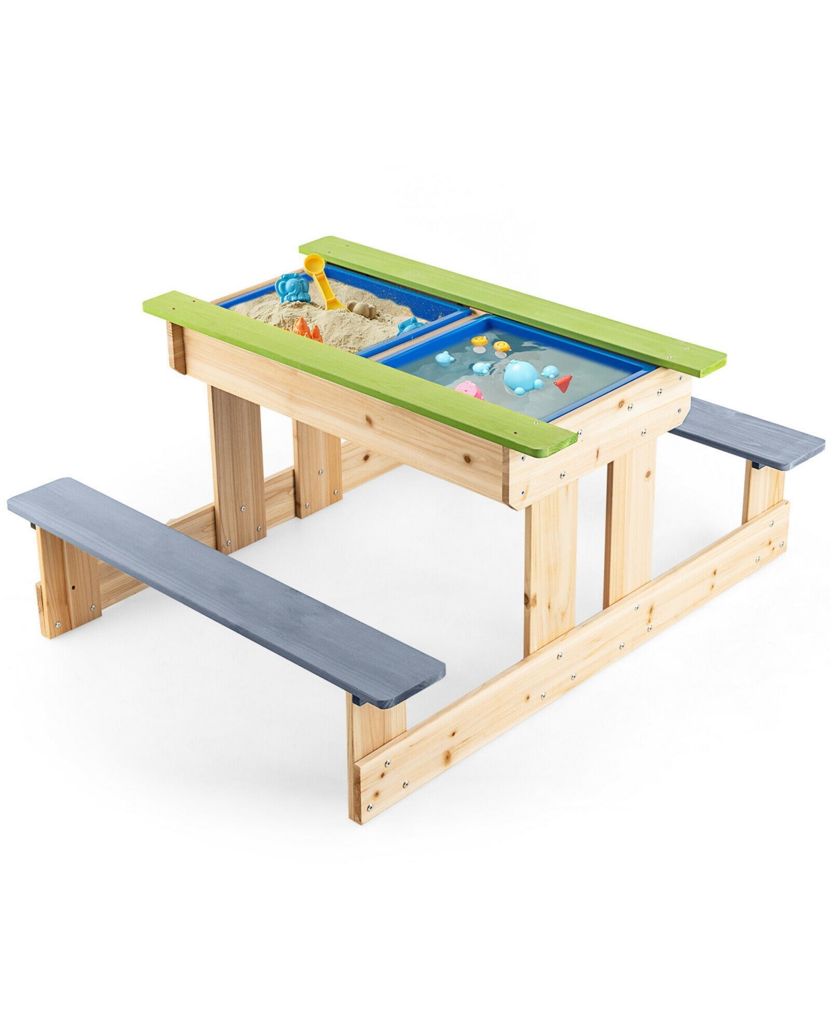 Click here for 3-in-1 Kids Picnic Table Outdoor Wooden Water Sand... prices