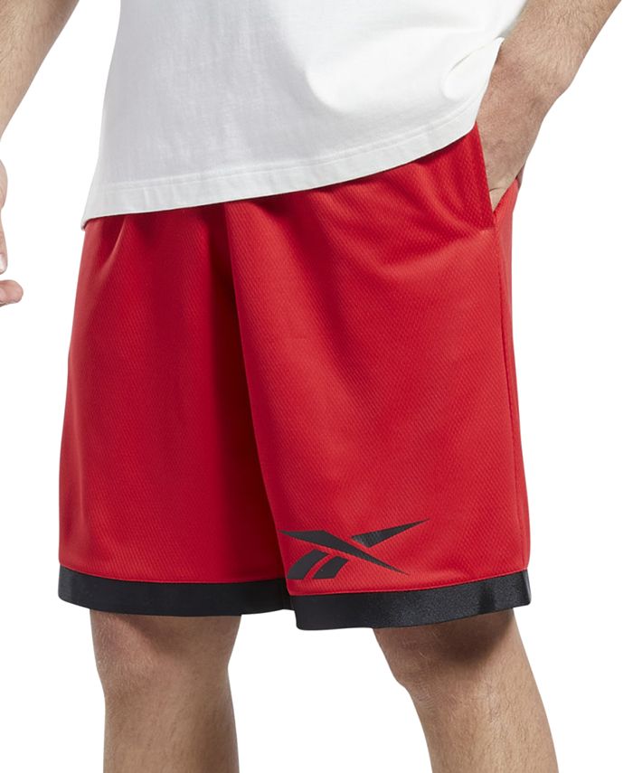 Reebok Men's Regular-Fit Logo-Print Mesh Basketball Shorts - Macy's