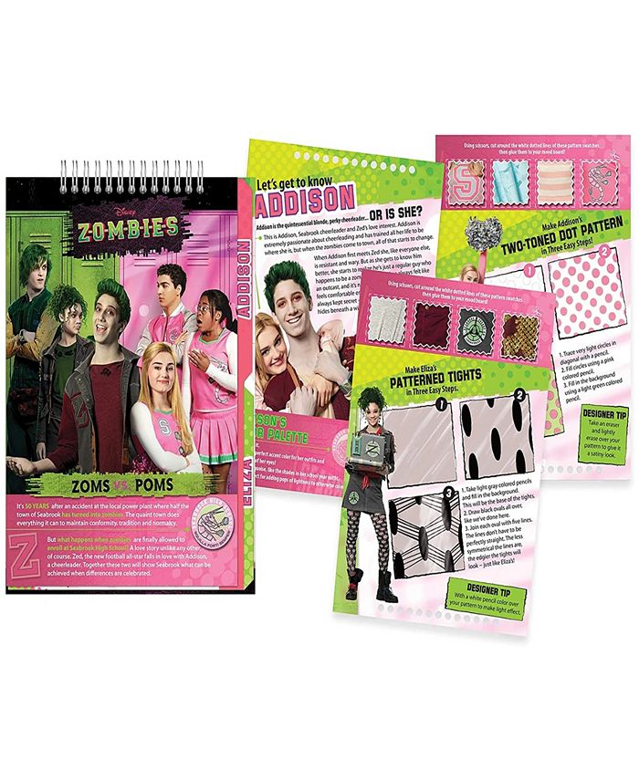 Disney Zombie Fashion Design Sketchbook Make It Real, includes 90 Stickers Stencils, Zoms Vs ...