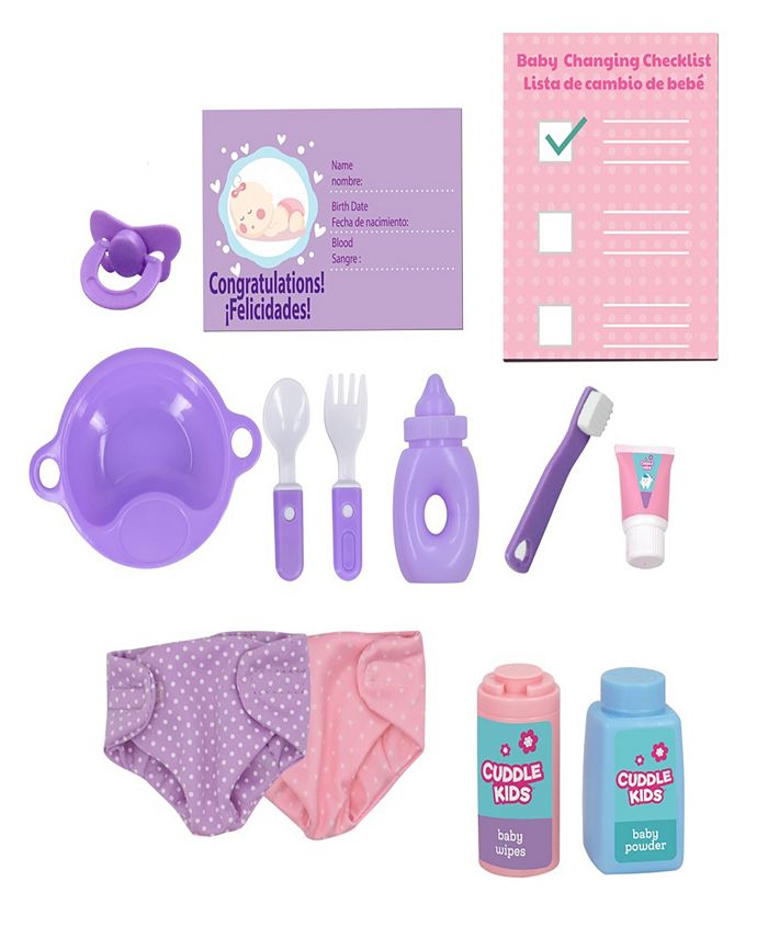 CUDDLE KIDS Play All Day 17 Piece 10" Baby Doll Playset New Adventures ...