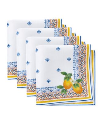 Capri Lemon Double Border Napkin Set of 4 - Macy's