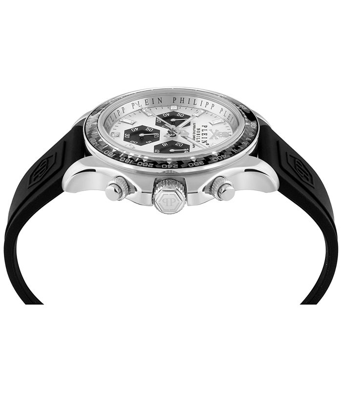 Philipp Plein Men's Chronograph Nobile Racing Black Silicone Strap ...