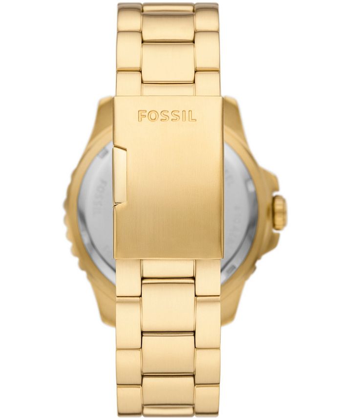 Fossil Men's Fossil Blue GMT Gold Tone Stainless Steel Watch, 46mm - Macy's