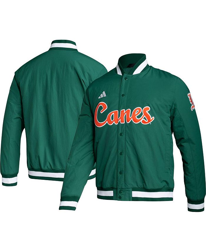 adidas Men's Green Miami Hurricanes Baseball Coaches Full-Snap Jacket ...