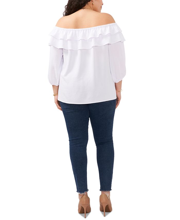 Vince Camuto Plus Size Ruffled Off-The-Shoulder Top - Macy's