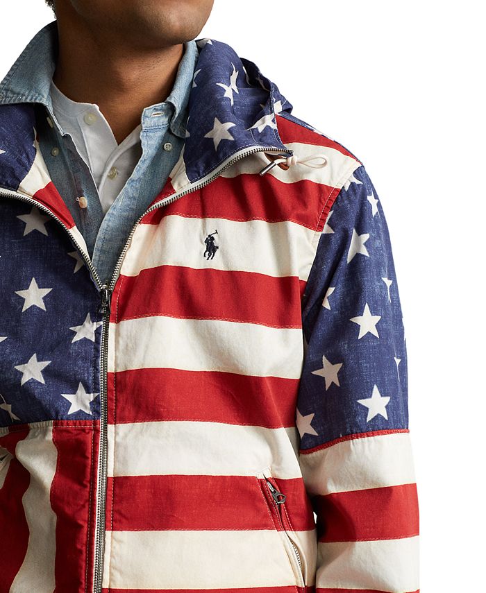 Polo Ralph Lauren Men's Flag-Print Hooded Jacket - Macy's