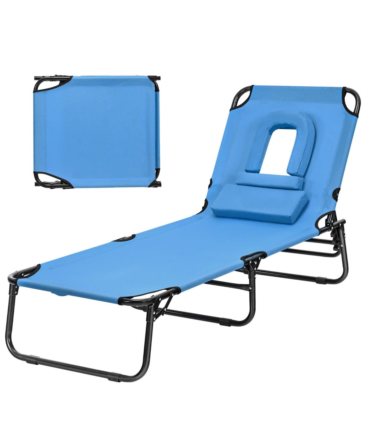 Click here for Costway Patio Foldable Chaise Lounge Chair Bed Out... prices