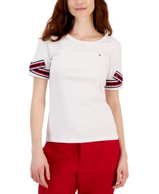 Tommy Hilfiger Women s Cotton Signature Stripe Top Macy s