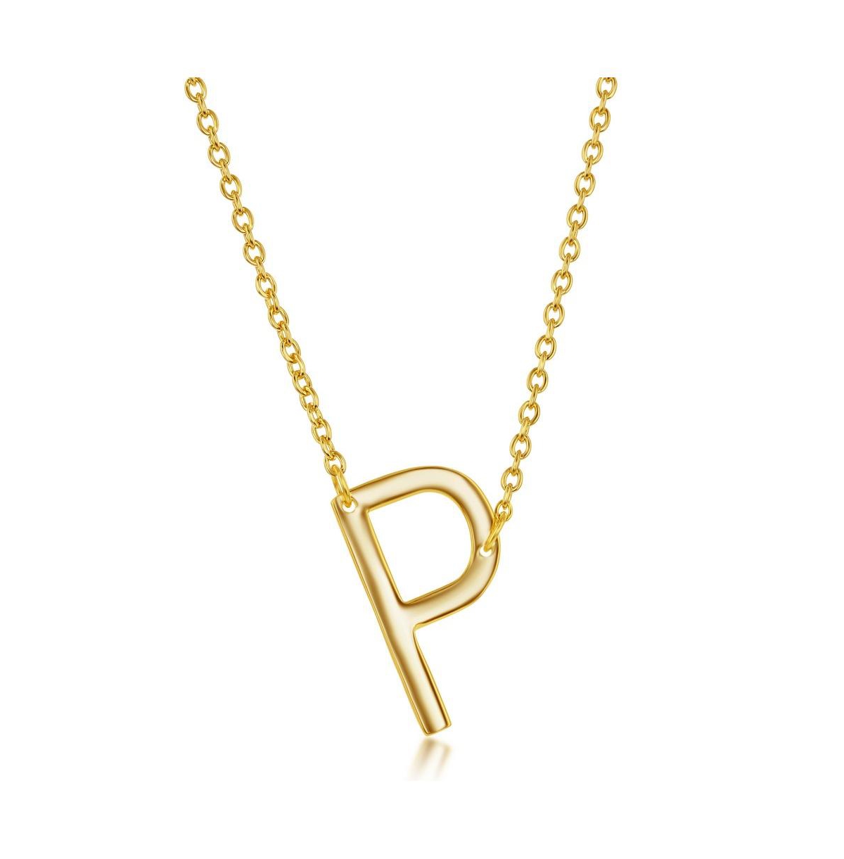 Click here for Sterling Silver  Gold Plated Sideways Initial Neck... prices