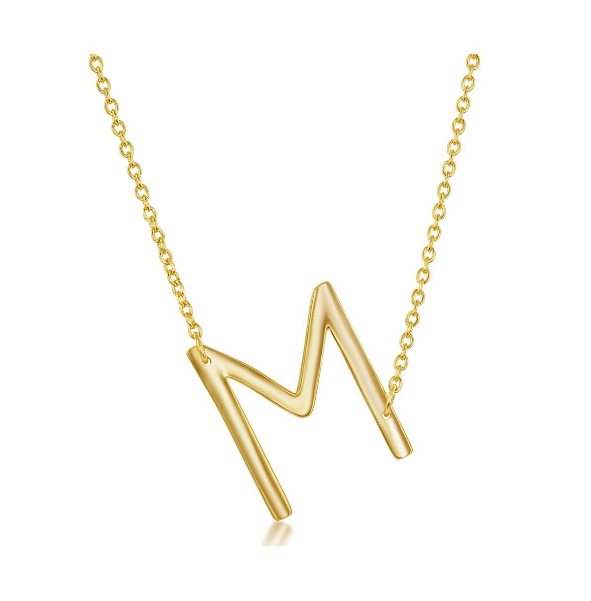 Click here for Sterling Silver  Gold Plated Sideways Initial Neck... prices