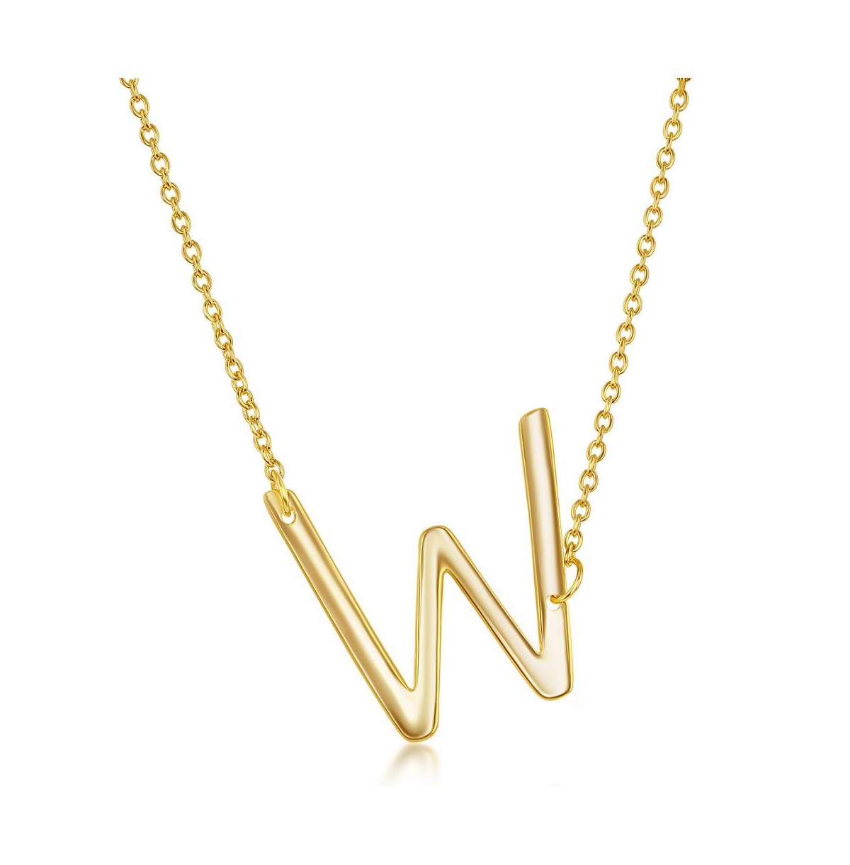 Click here for Sterling Silver  Gold Plated Sideways Initial Neck... prices