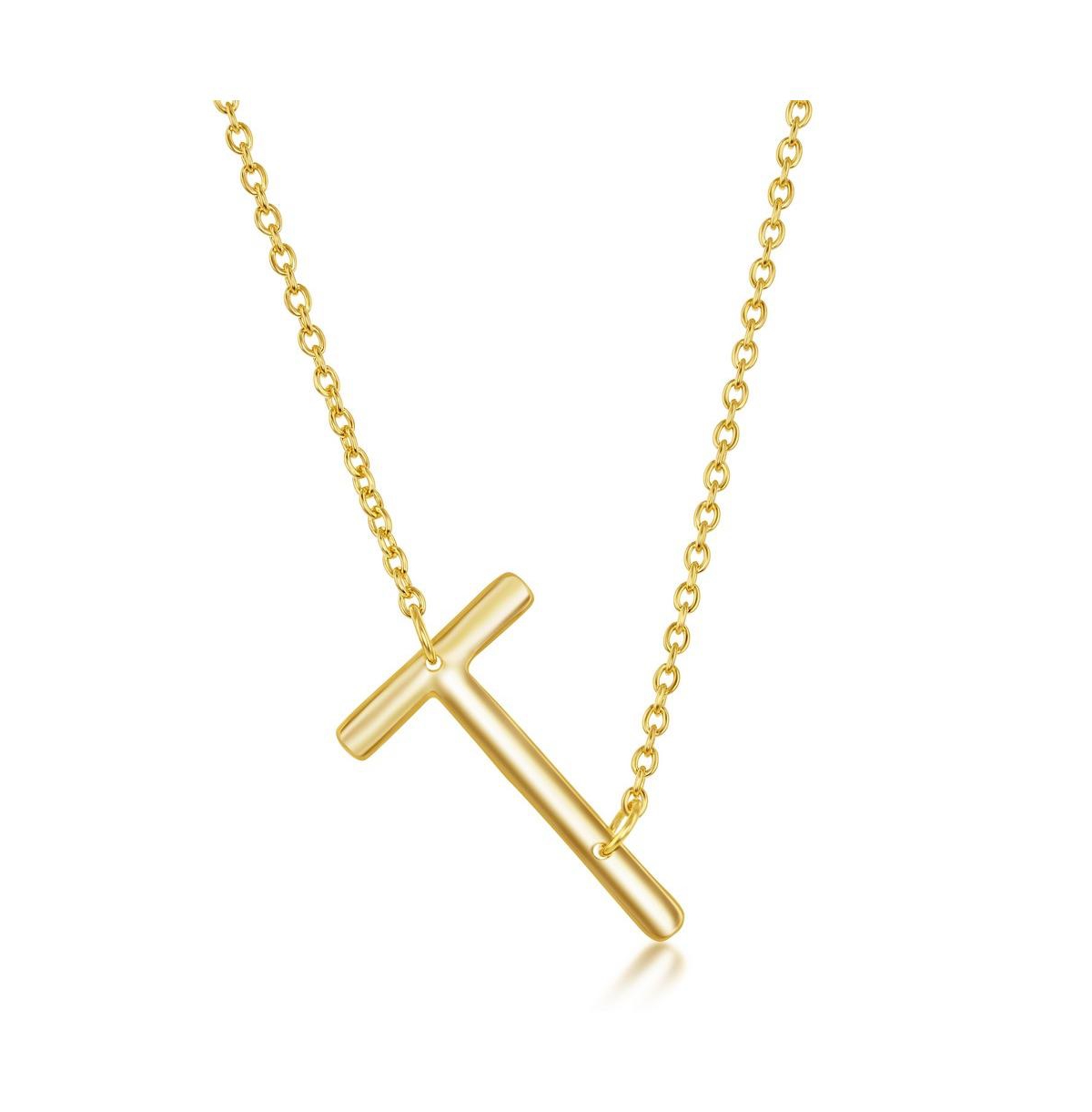 Click here for Sterling Silver  Gold Plated Sideways Initial Neck... prices