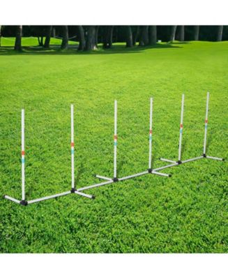 PawHut Dog Weave Pole Set Agility Starter Kit Pet Outdoor Exercise ...