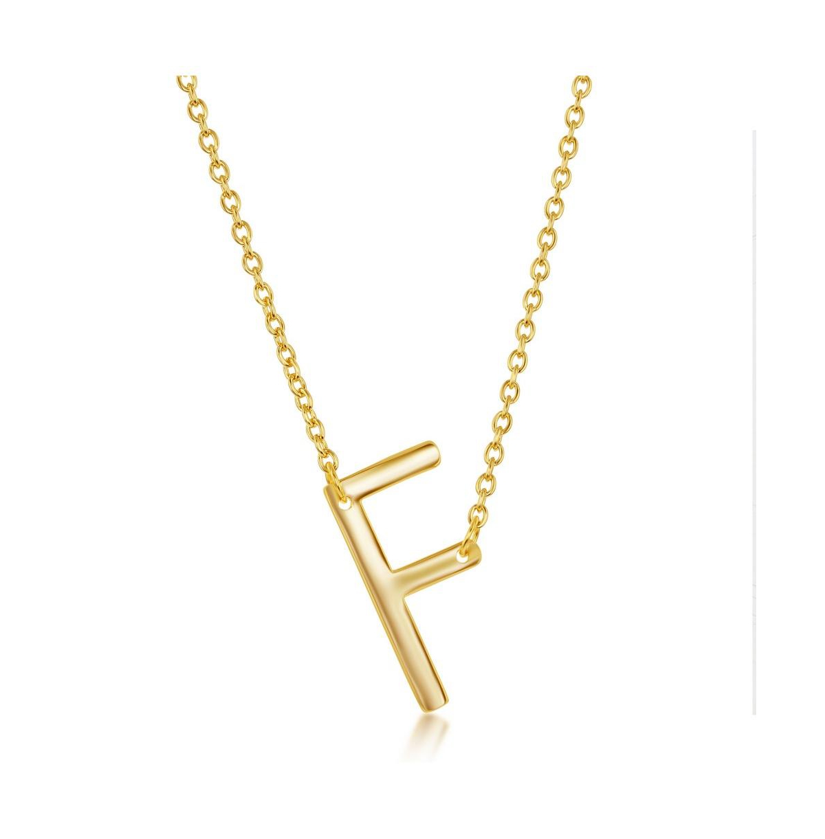 Click here for Sterling Silver  Gold Plated Sideways Initial Neck... prices
