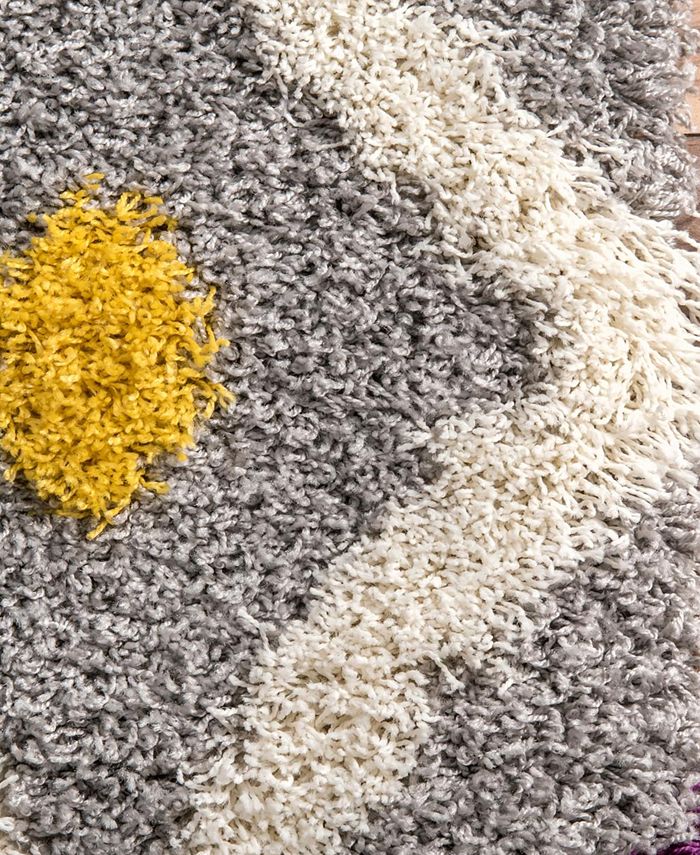 nuLoom Expo Lux Sharee Trellis Shaggy 5'3" x 5'3 Round Area Rug - Macy's