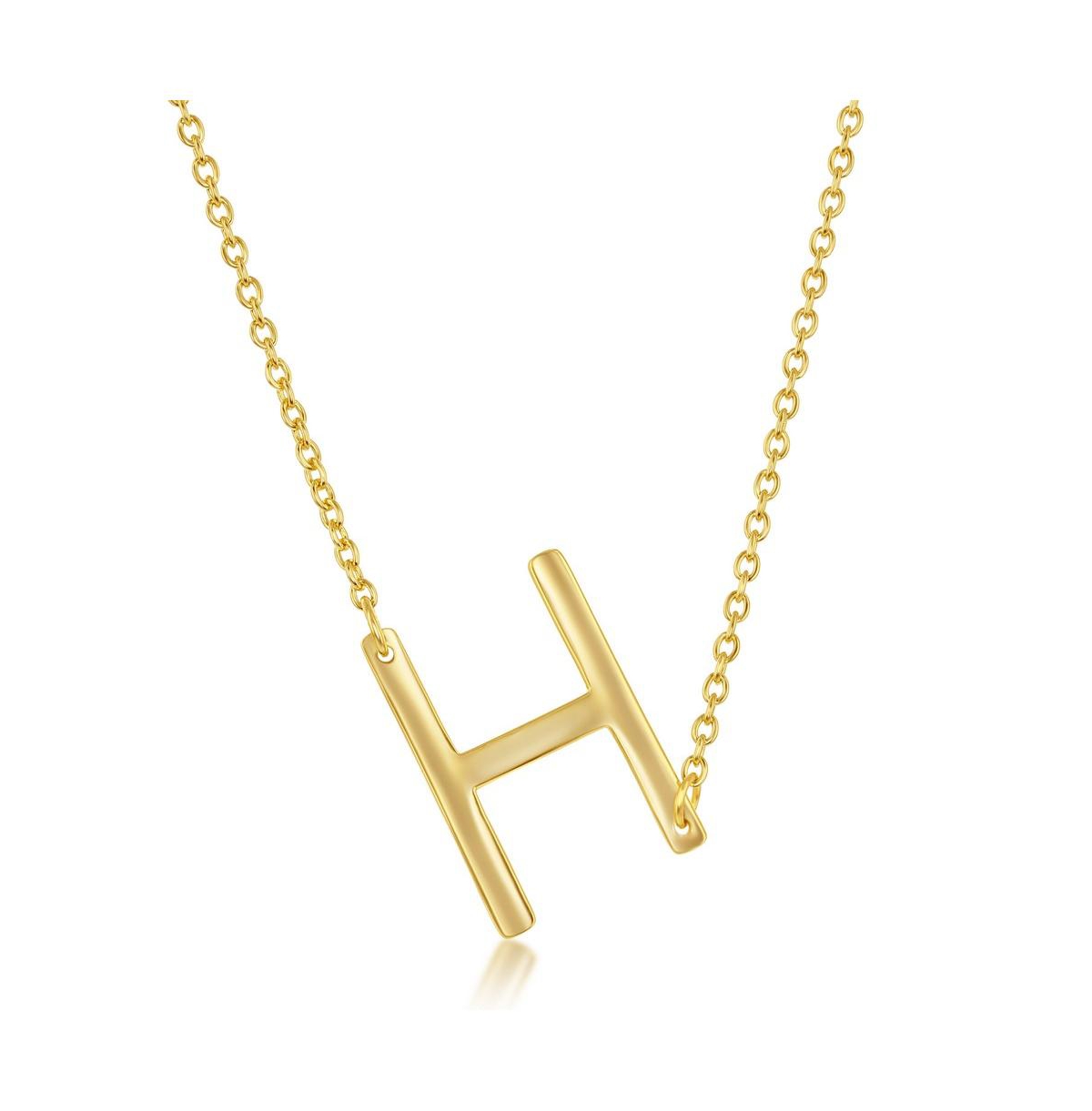 Click here for Sterling Silver  Gold Plated Sideways Initial Neck... prices