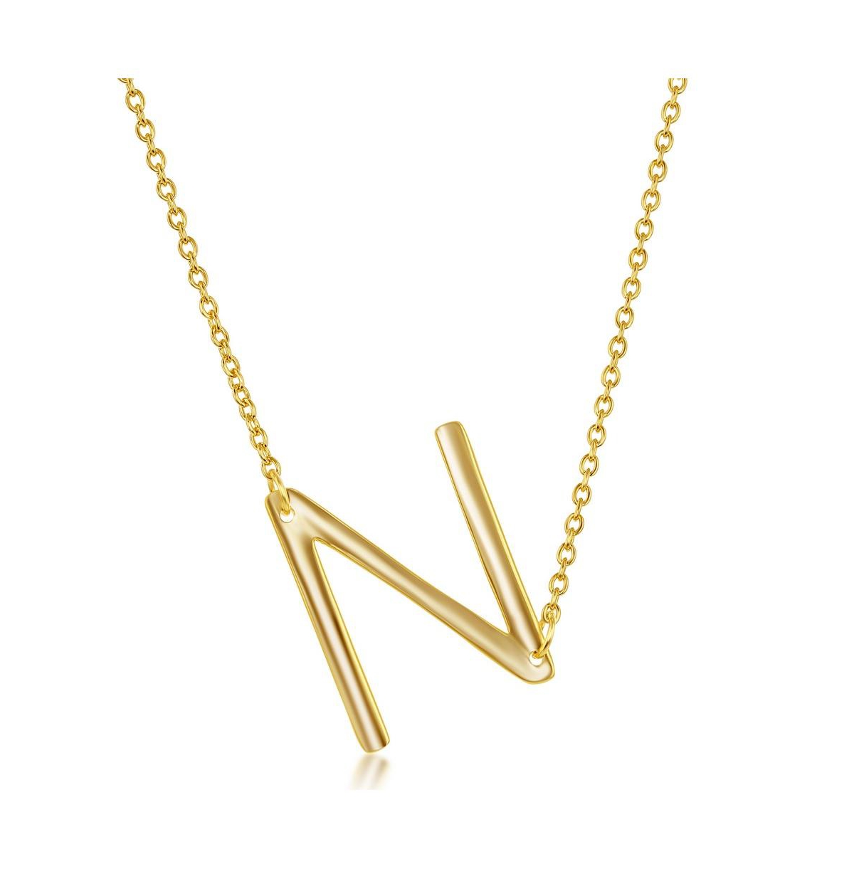 Click here for Sterling Silver  Gold Plated Sideways Initial Neck... prices