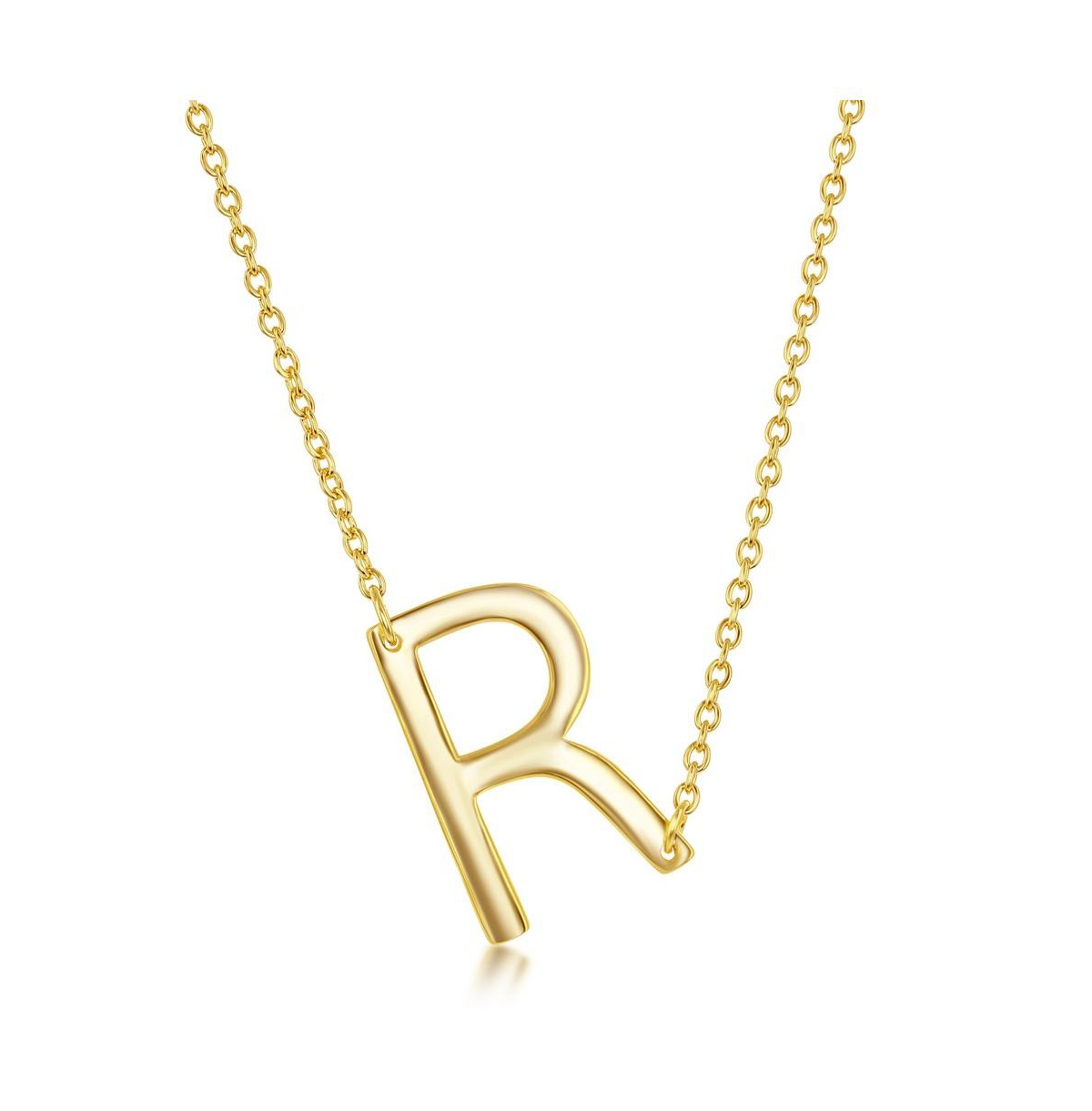 Click here for Sterling Silver  Gold Plated Sideways Initial Neck... prices
