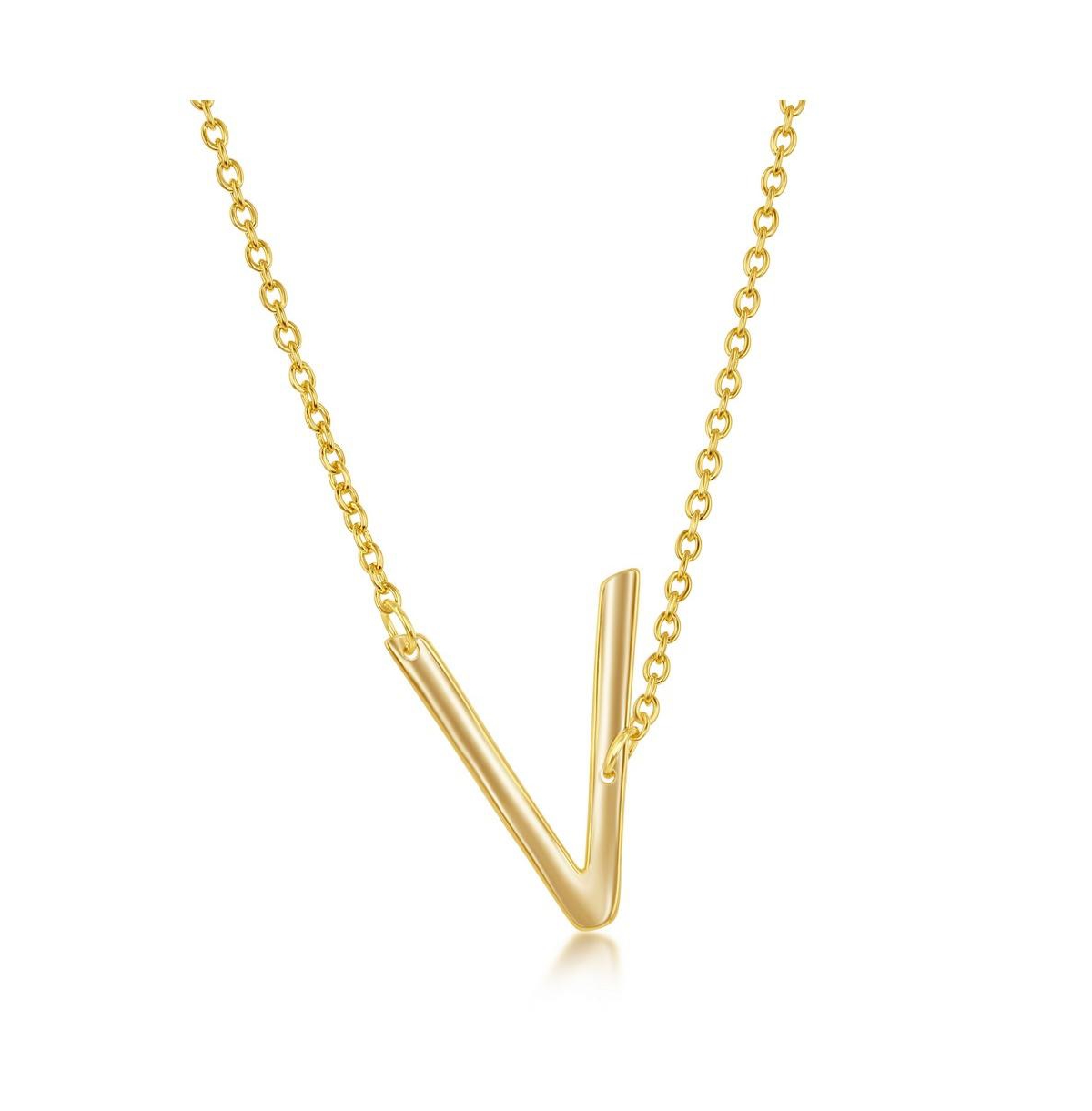 Click here for Sterling Silver  Gold Plated Sideways Initial Neck... prices