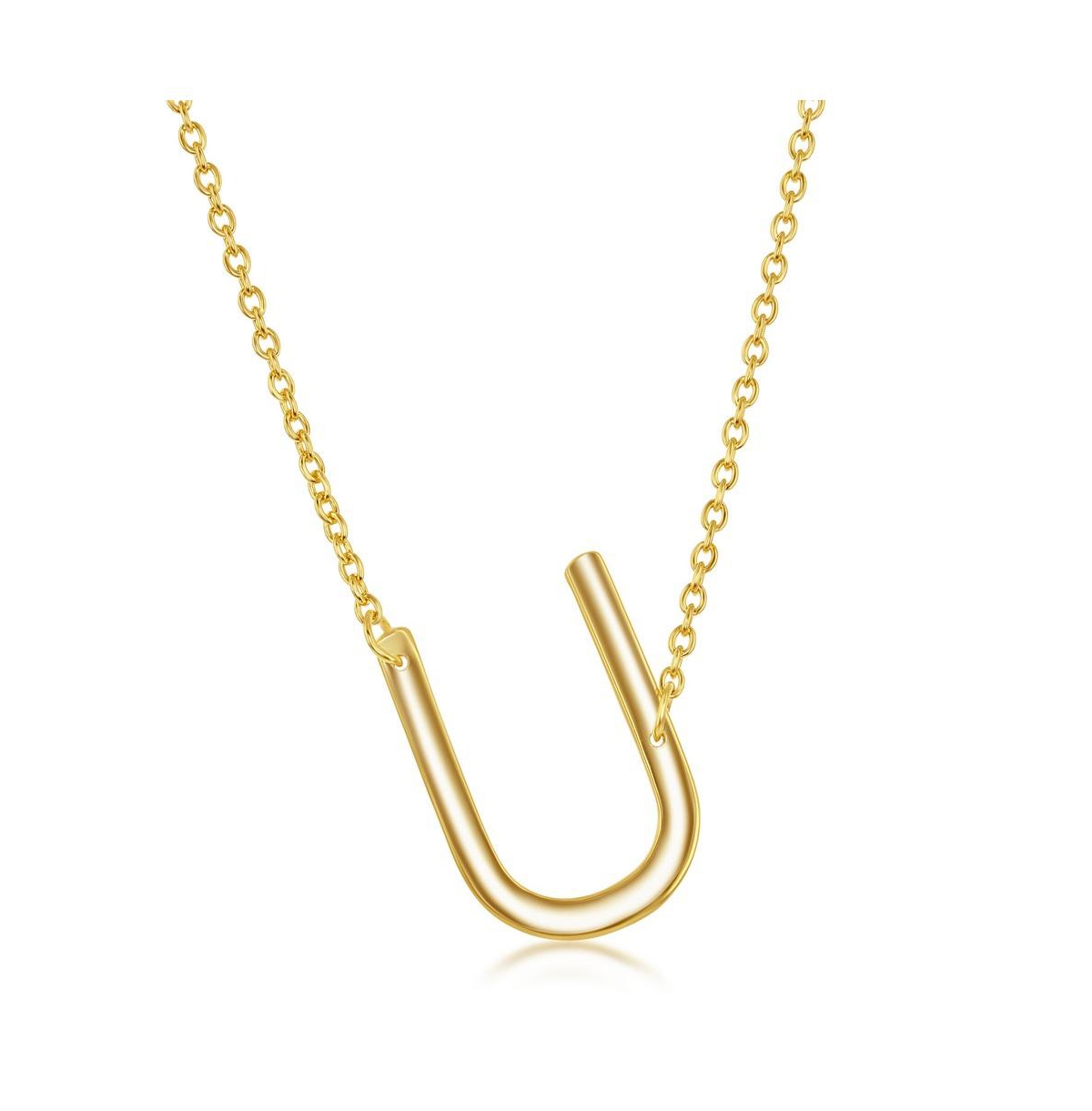 Click here for Sterling Silver  Gold Plated Sideways Initial Neck... prices