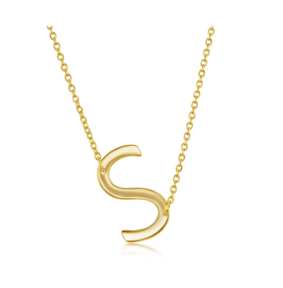 Click here for Sterling Silver  Gold Plated Sideways Initial Neck... prices