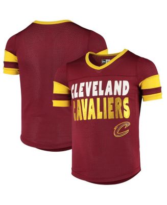 Big Girls New Era Wine Cleveland Cavaliers Mesh Jersey V-Neck T-shirt ...