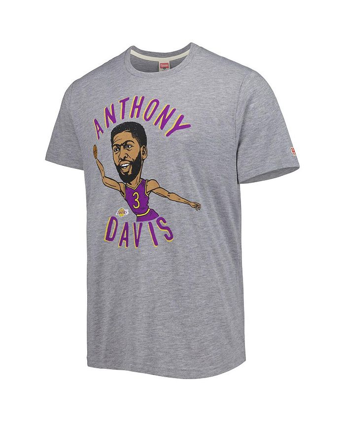 Homage Men's Anthony Davis Gray Los Angeles Lakers Caricature Tri-Blend ...