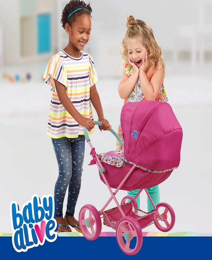 Baby Alive Deluxe Pink Rainbow Classic Doll Pram - Macy's